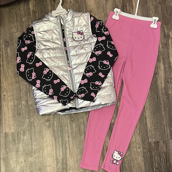 Sanrio | Matching Sets | Hello Kitty Silver Vest And Pink Leggings Set ...
